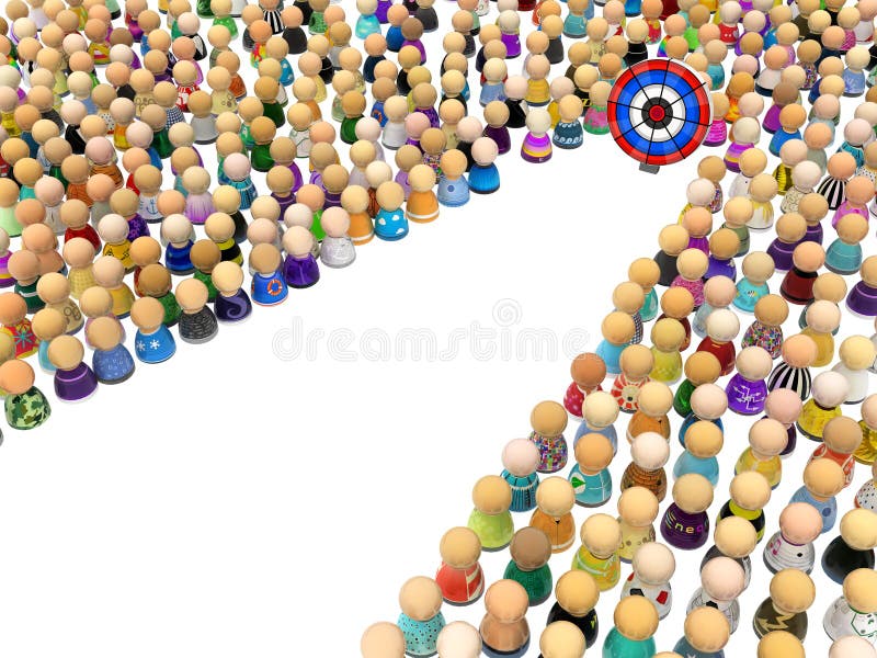 Cartoon Crowd, Target Range Stock Illustration - Illustration of ...