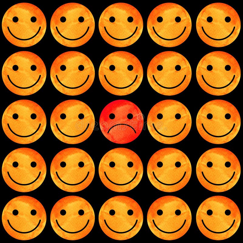 Crowd of Smiling Emoticons. Smiles Icon Pattern Stock Illustration ...