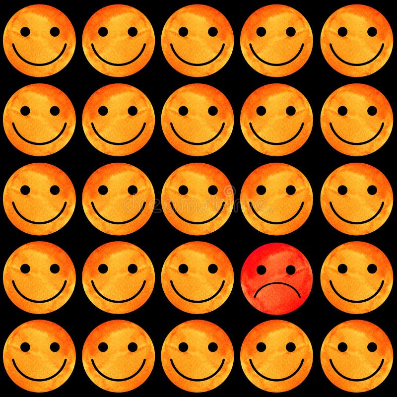 Crowd of Smiling Emoticons. Smiles Icon Pattern Stock Illustration ...