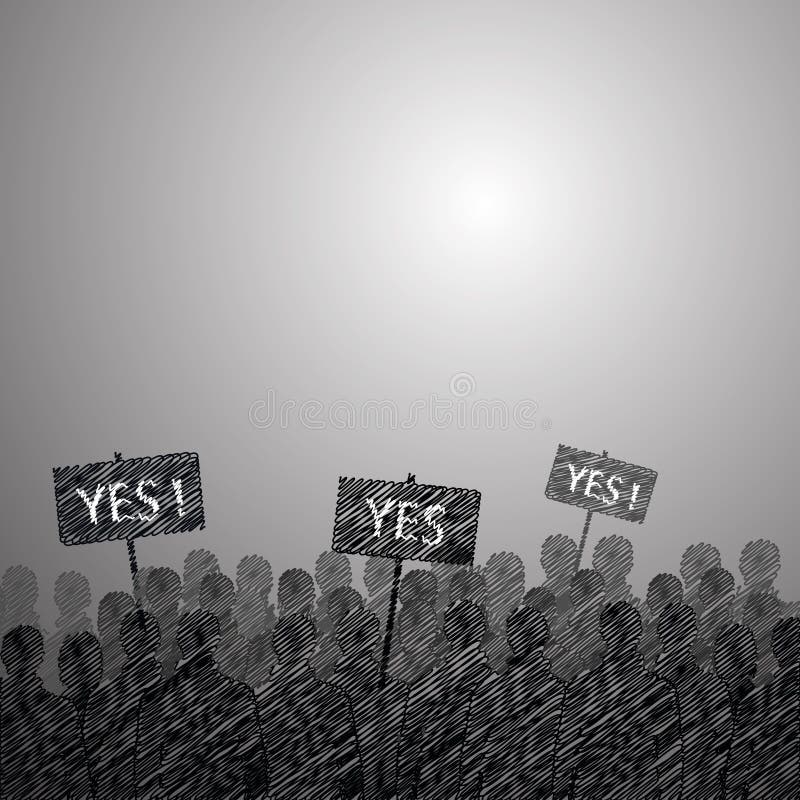 Crowd standing out. stock vector. Illustration of standing - 67492956