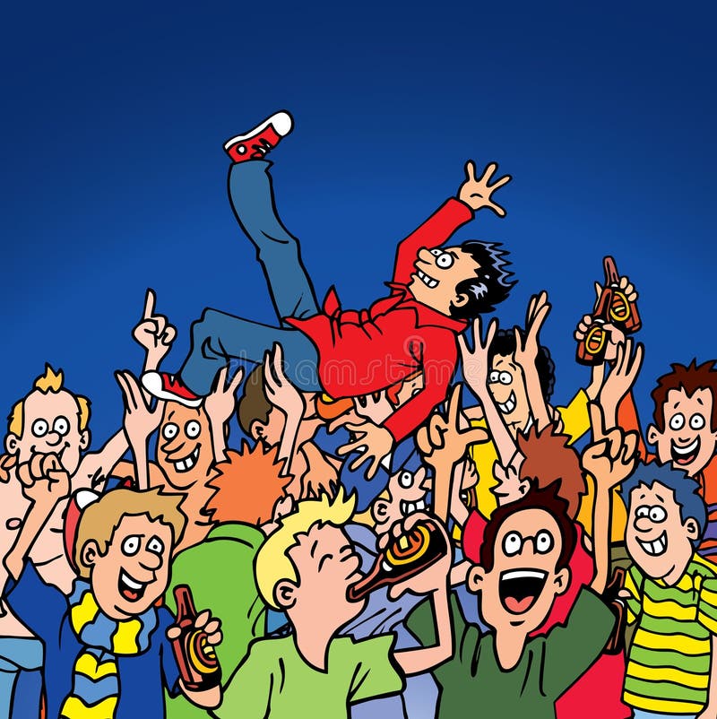 Cheering Crowd Cartoon