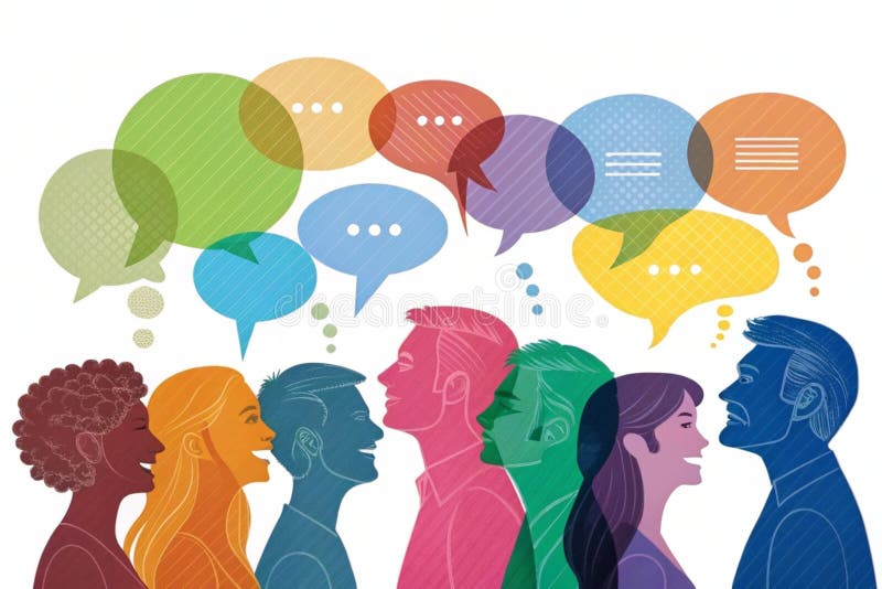 Crowd Talking. Group of People Talking. Communication between People ...