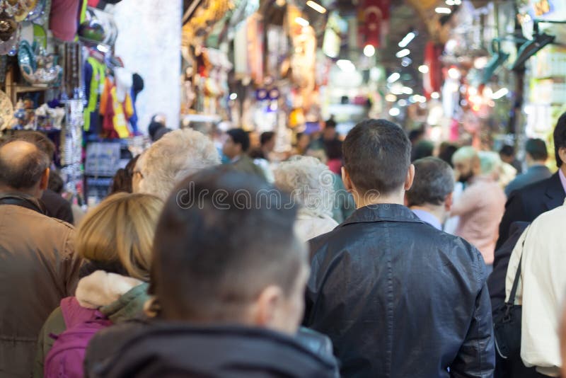 Crowd at turkish market editorial stock photo. Image of arabic - 49410203