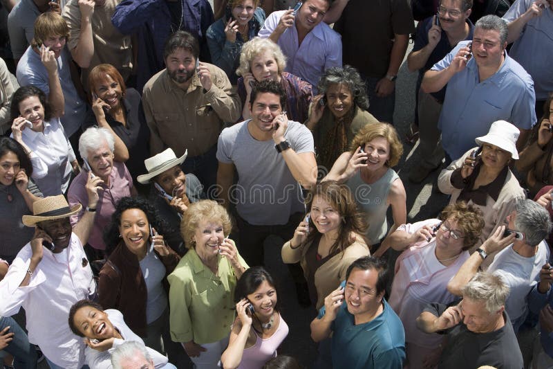 Crowd Using Cell Phones stock photo. Image of communication - 29654876