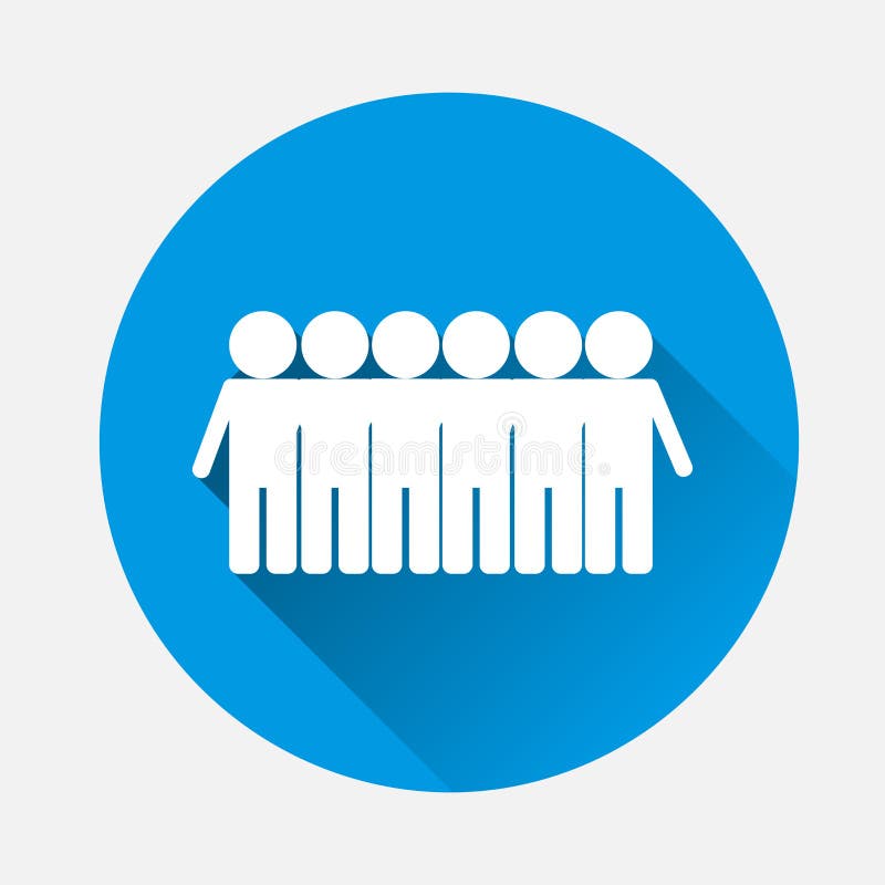 Crowd Vector Icon.Group People on Blue Background Stock Vector ...