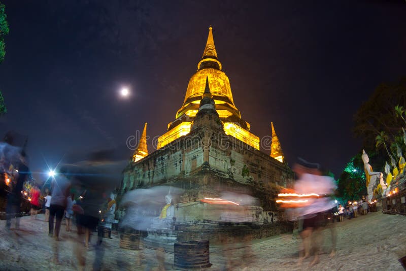 Religion Crowd Walking with Candle Light at Night Stock Photo - Image ...