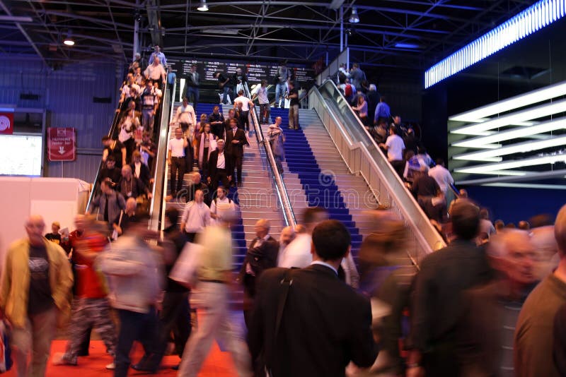 Crowd walking down stairs stock photo. Image of crowd - 1466744