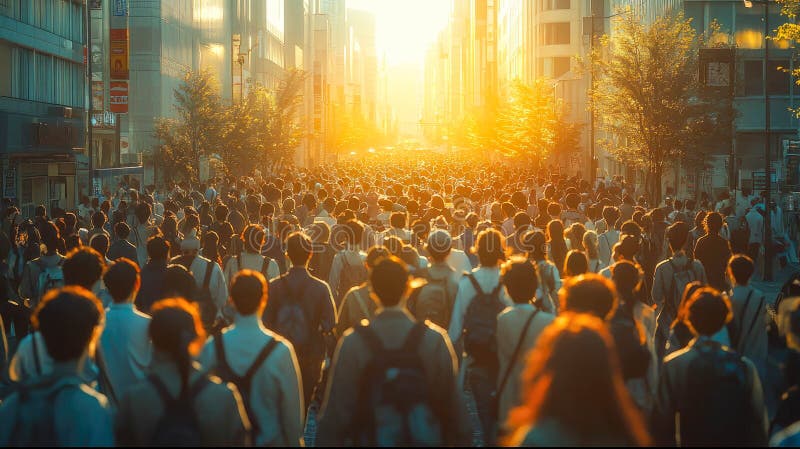 A Crowd of Workers with Helmets Walking through a Construction Site at ...