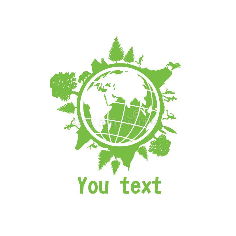 Crowd of Young People Running on a Green World Globe. Stock Vector ...