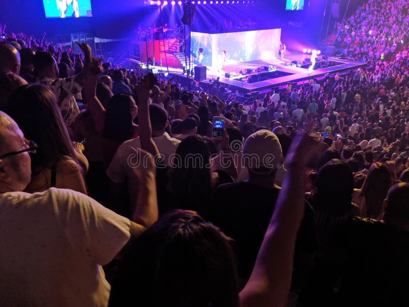 A Crowded Arena and Concert Scene Editorial Stock Photo - Image of ...