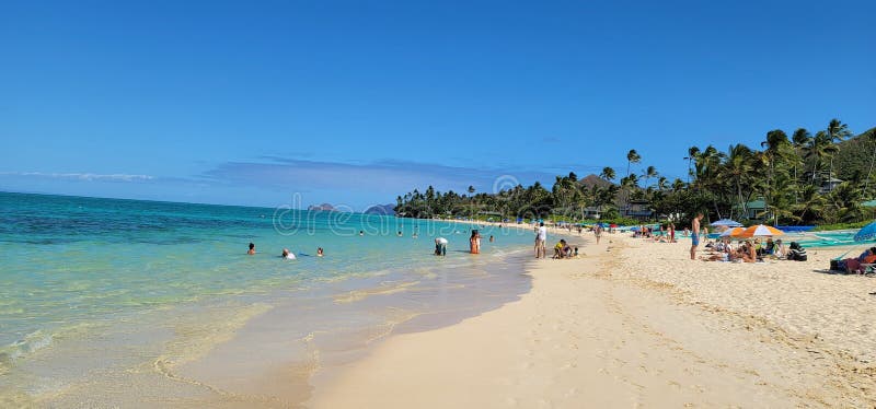 Crowded Beach on a Sunny Day Editorial Stock Photo - Image of relax ...