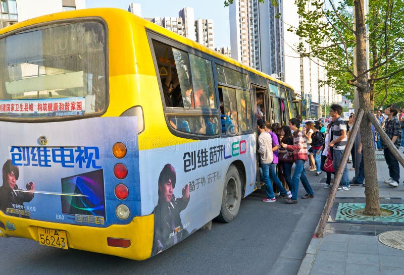 Crowded bus editorial stock image. Image of crowded, station - 20140319