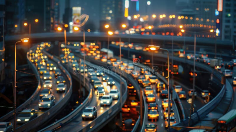 Crowded Buses and Trains during Rush Hour in a Busy City. Stock Image ...