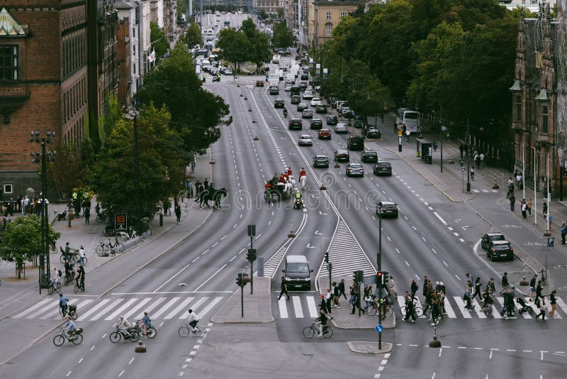 Crowded City Streets of Copenhagen, Denmark Editorial Stock Image ...