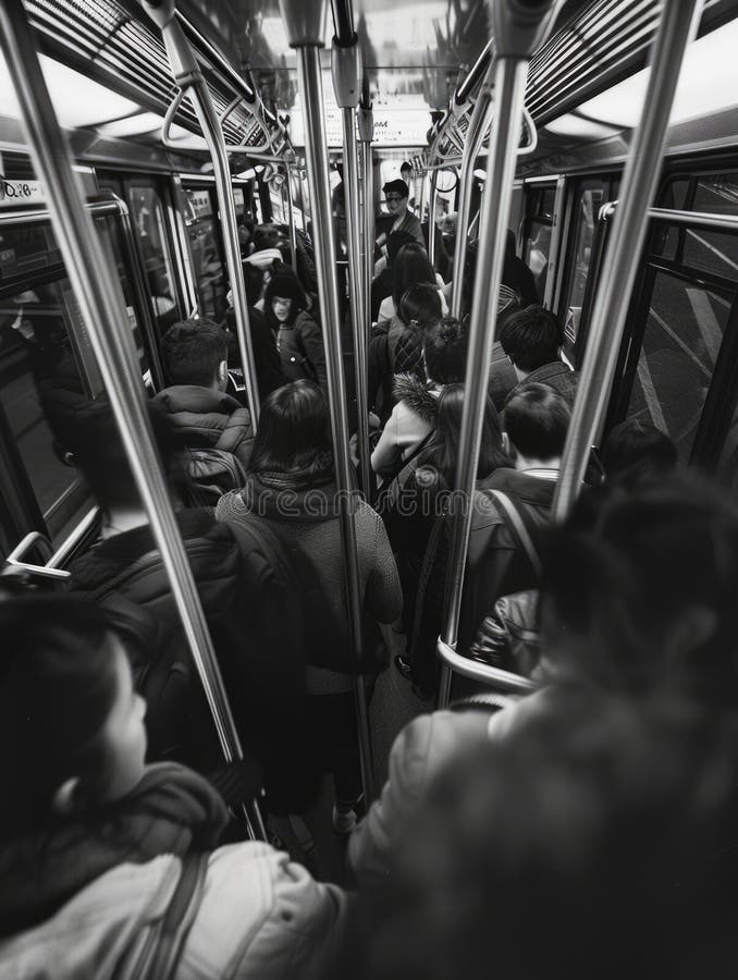 Crowded Commuter Train stock image. Image of train, city - 359805489