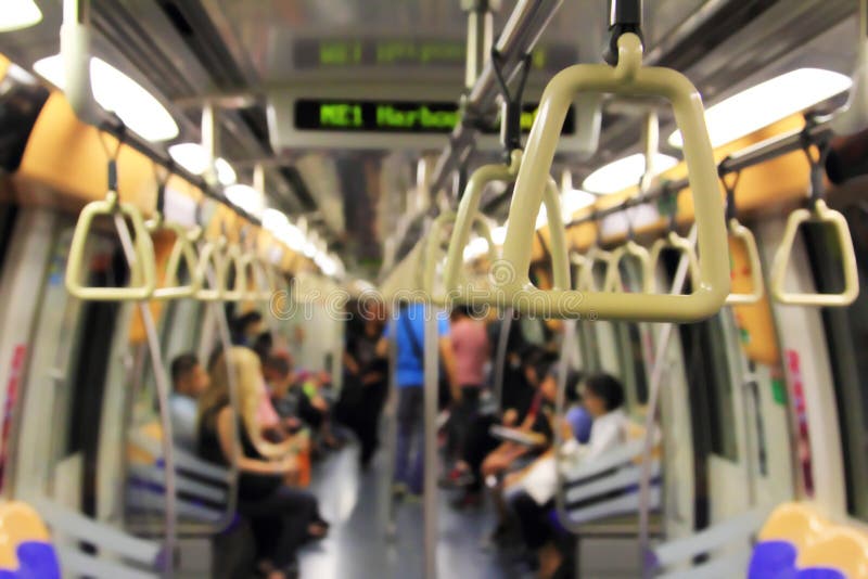 Crowded Commuter Train in Subway at Rush Hour in the Morning Stock ...