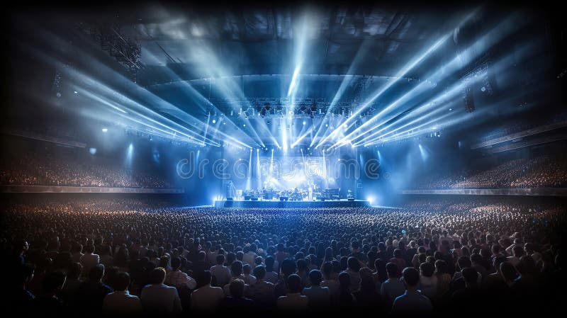 A Crowded Concert Hall with Scene Stage Lights. Generative Ai Stock ...