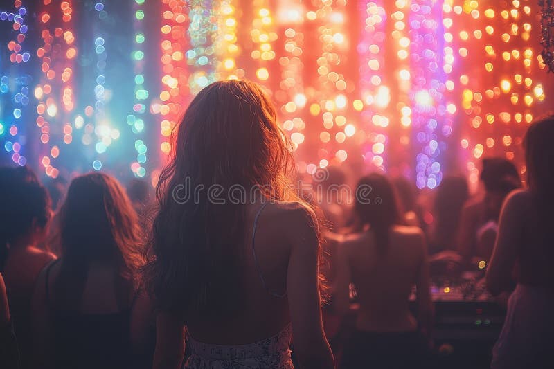 Exciting Dance Floor Scene with Dynamic Neon Lighting Stock Image ...
