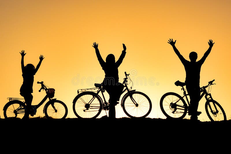 Crowded Family Group and Cycling Trip Stock Photo - Image of pedals ...