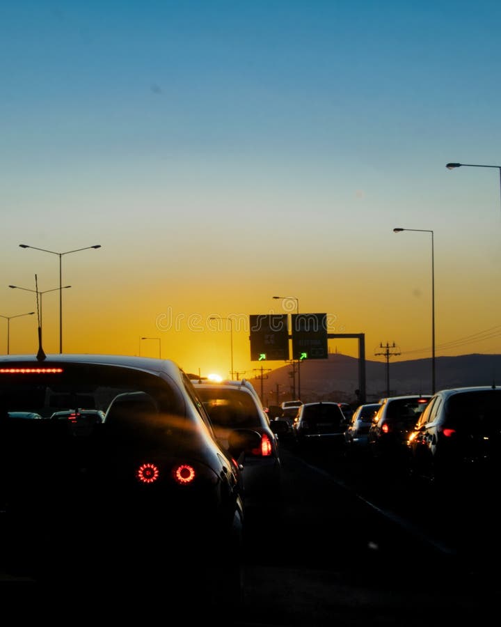 Crowded Highway Traffic, Athens, Greece Stock Photo - Image of ...