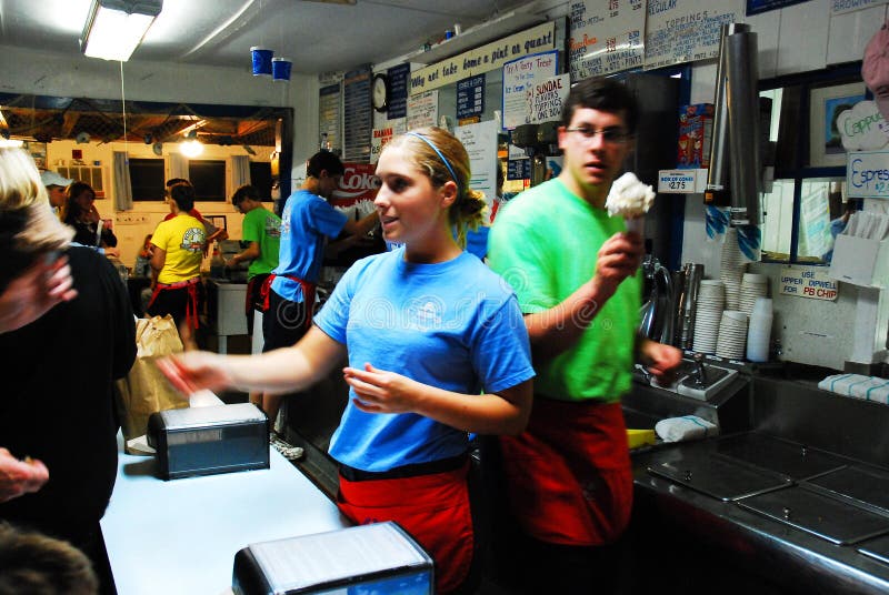 Ice Cream Parlor with a Colorful Sign Editorial Stock Image - Image of ...