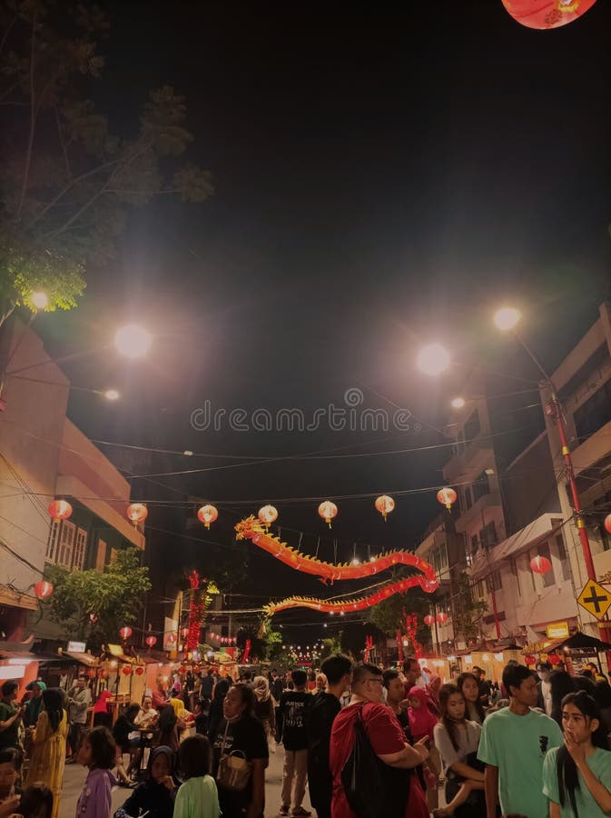 Crowded Night Market at Chinatown Surabaya Editorial Stock Photo ...