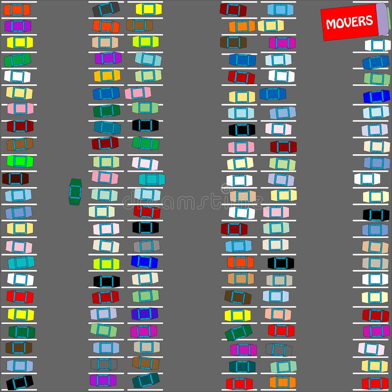 Crowded parking stock vector. Illustration of group, design - 12180203