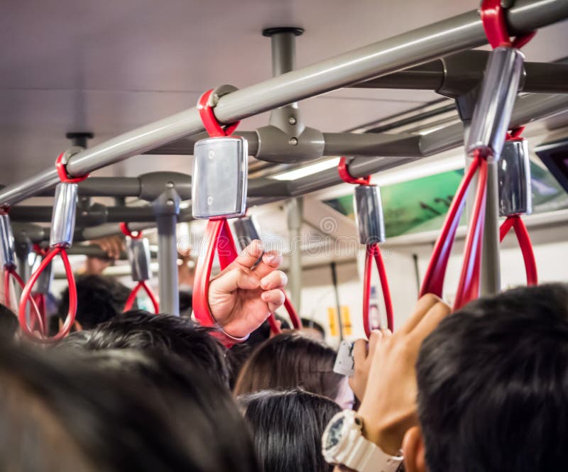 Crowded People in Public Transportation Stock Photo - Image of subway ...