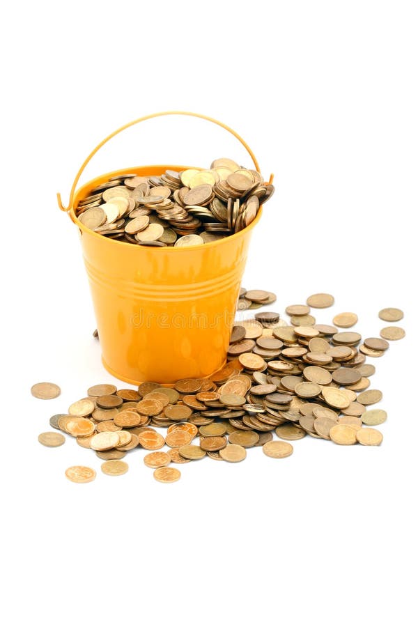 Golden Pot Full of Gold Coins Stock Photo - Image of successful ...