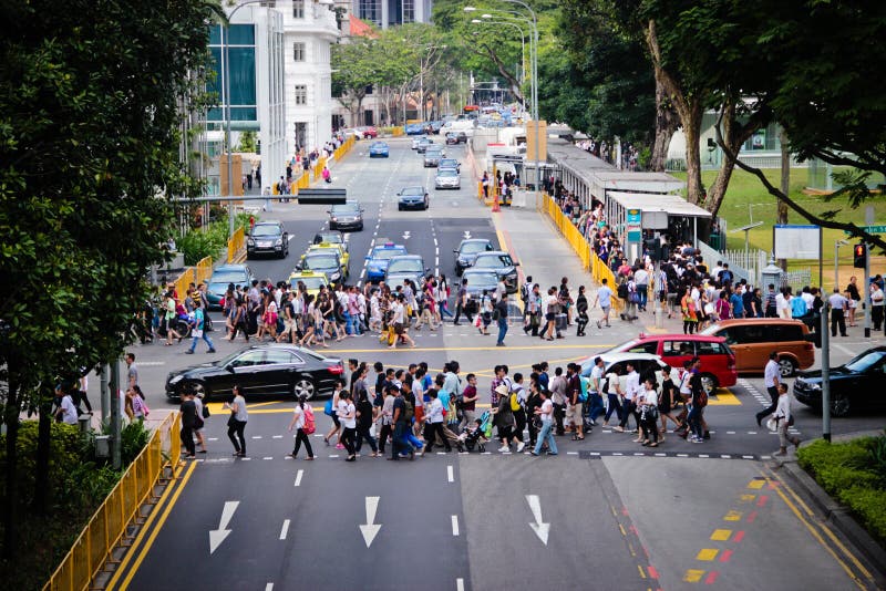 Crowded Road crossing editorial stock photo. Image of mourn - 52012308