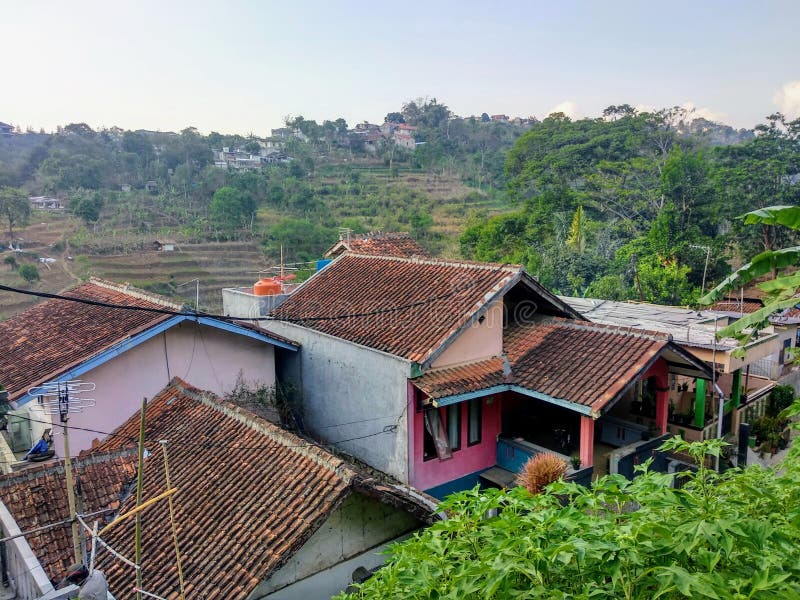 Crowded Rural Area Under the Hill Stock Photo - Image of hill, crowded ...