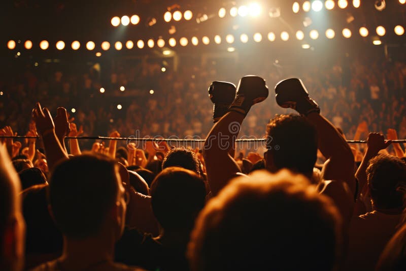 Crowded Stadium Cheering at a Boxing Match, AI Generated Stock ...