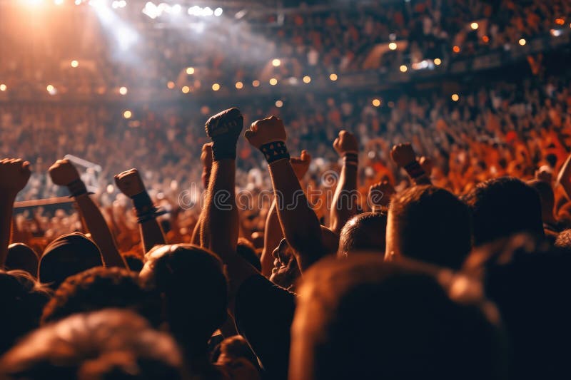 Crowded Stadium Cheering at a Boxing Match, AI Generated Stock ...