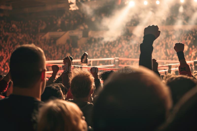 Crowded Stadium Cheering at a Boxing Match, AI Generated Stock ...