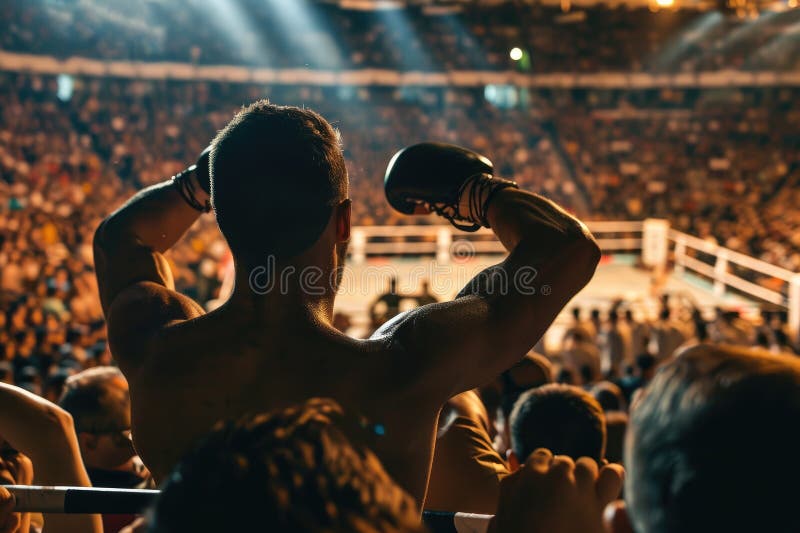 Crowded Stadium Cheering at a Boxing Match, AI Generated Stock ...