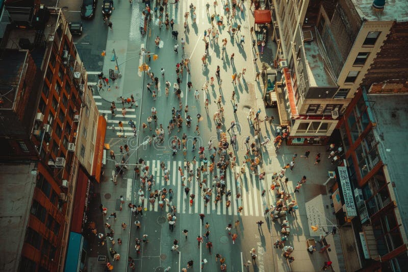 Crowded Street during Rush Hour Stock Photo - Image of group, sidewalk ...