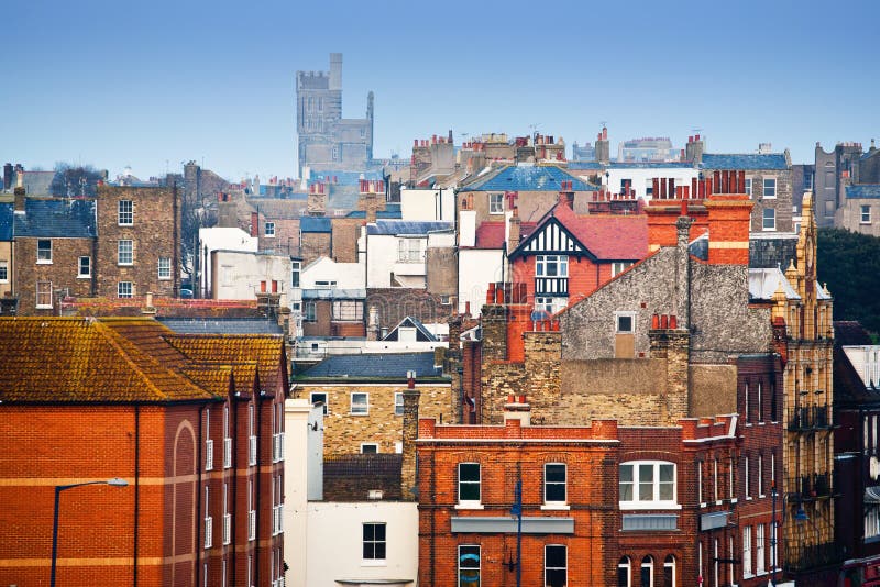 Traditional British Neighborhood Stock Image - Image of community ...