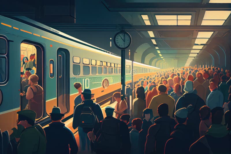 Crowded Train Stock Illustrations – 365 Crowded Train Stock ...