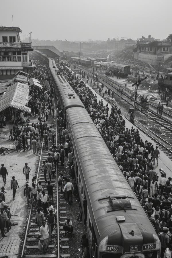 Crowded Train Station Platform Stock Image - Image of station, city ...