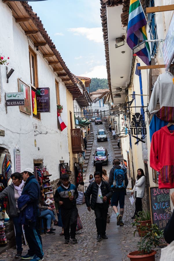 Crowded View of Street in Cusco Peru South America Editorial Photo ...