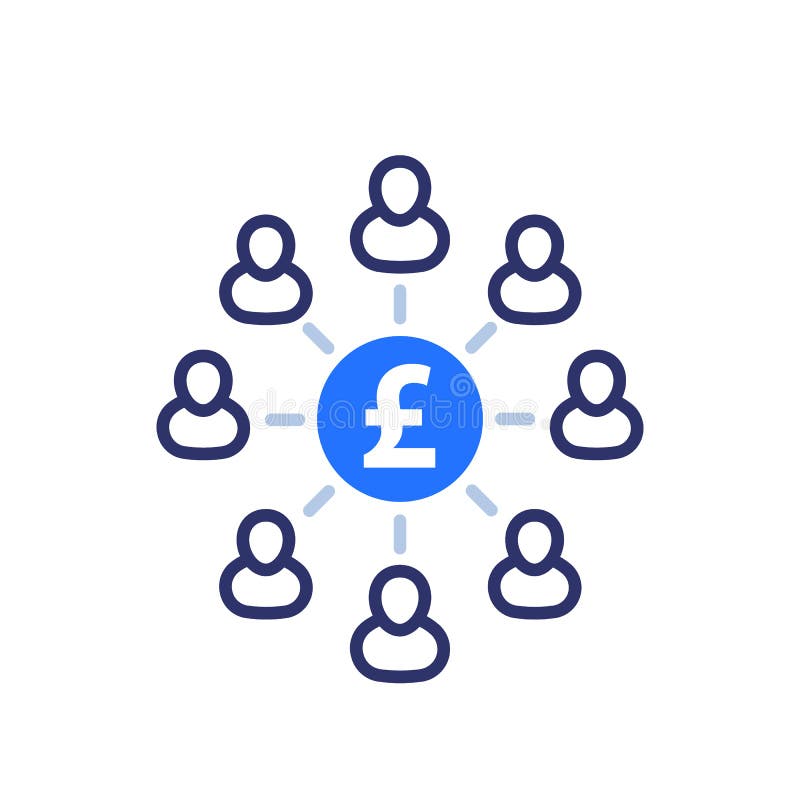Crowdfunding and Financing Icon with a Pound Stock Vector ...