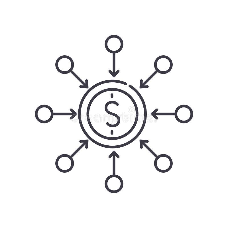 Crowdfunding Icon, Linear Isolated Illustration, Thin Line Vector, Web ...