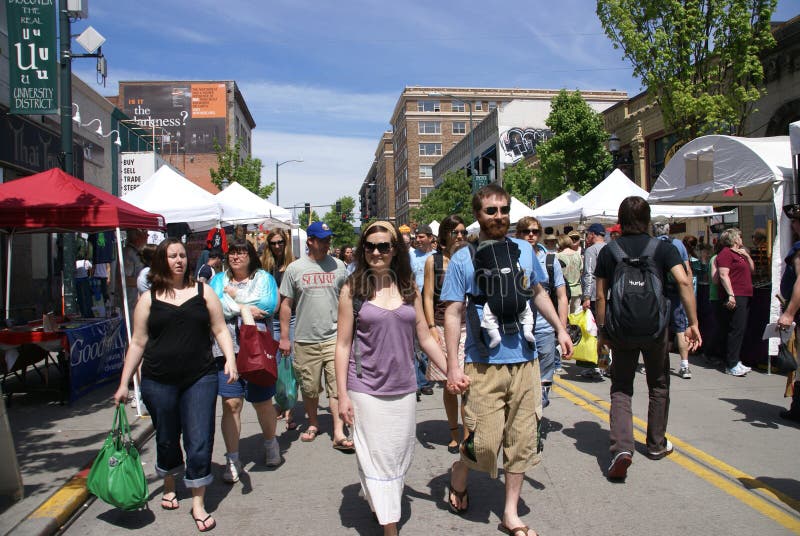 Crowds Explore the Crafts Booths Editorial Stock Photo - Image of crowd ...