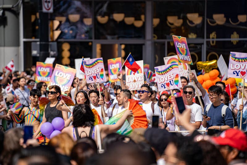 Crowds of People at the 2024 Annual Pride Parade in Downtown Toronto ...