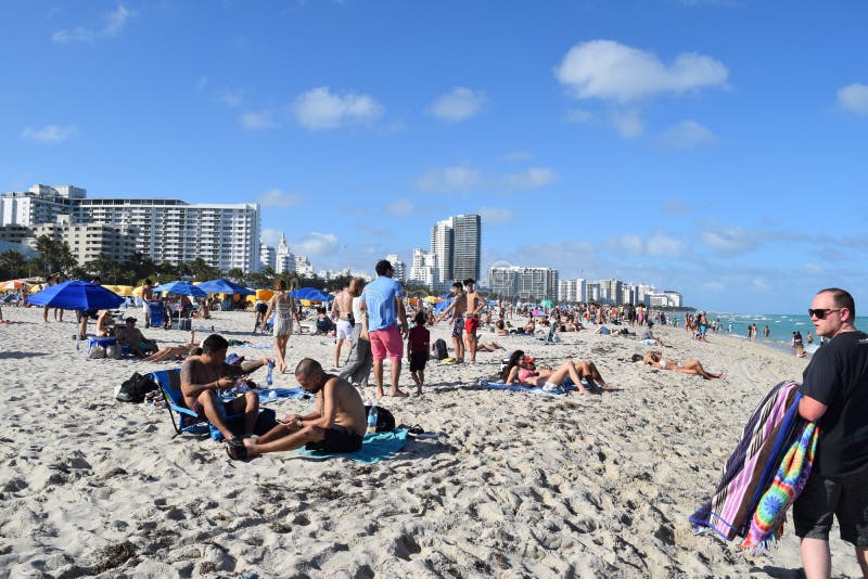 Crowds of People at South Beach Miami, Florida 2021 Editorial Stock ...