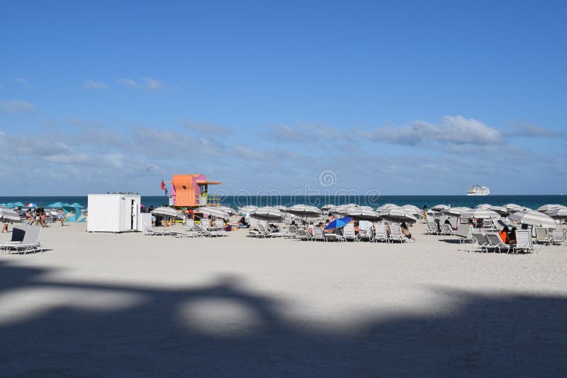 Crowds Of People At South Beach Miami, Florida 2021 Editorial Stock ...