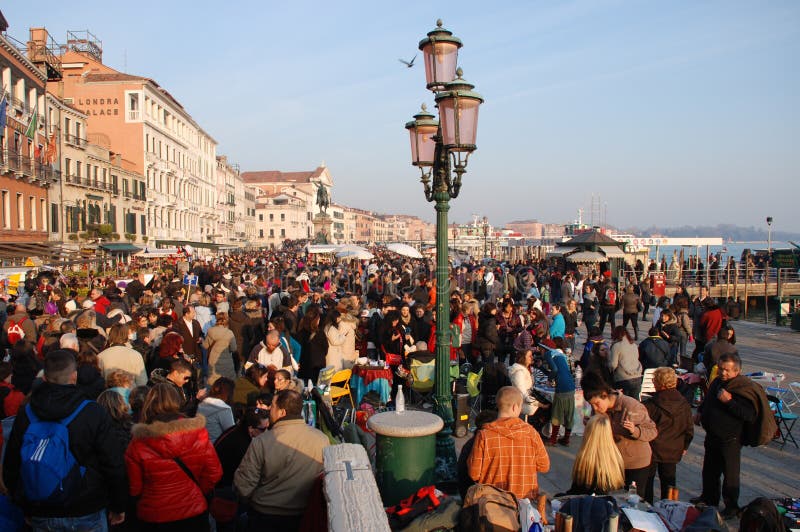 Crowds during Venice Carnival Editorial Photo - Image of people, crowds ...