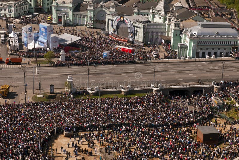 Crowds at Victory Parade, Moscow, Russia Stock Image - Image of parade ...
