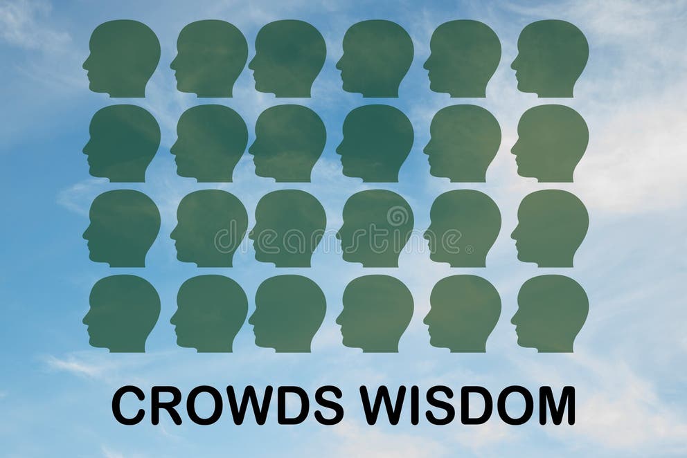 CROWDS WISDOM concept stock illustration. Illustration of communication - 147446432