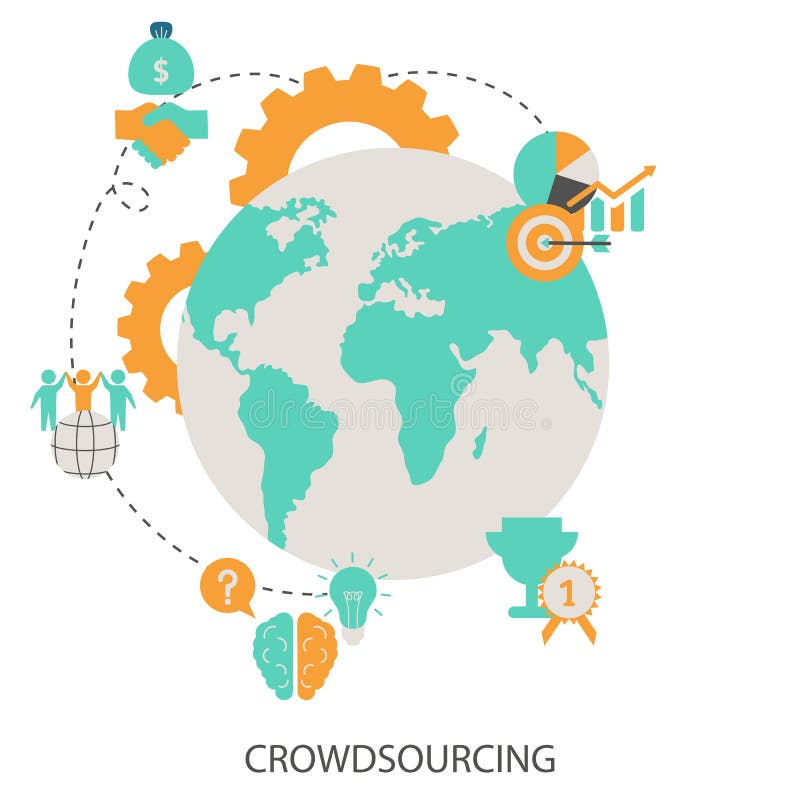 Crowdsourcing Design Concept Stock Vector - Illustration of ...